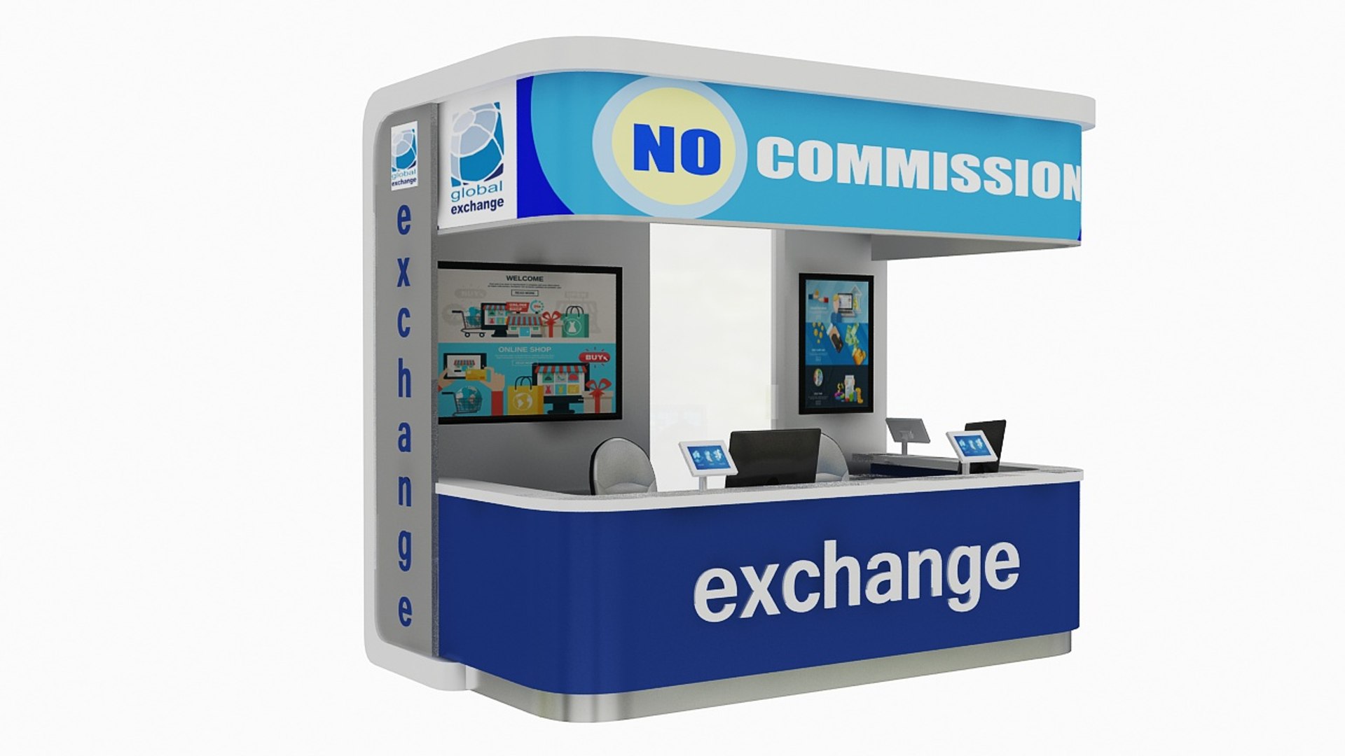Airport Exchange Stand 3D Model - TurboSquid 1442627