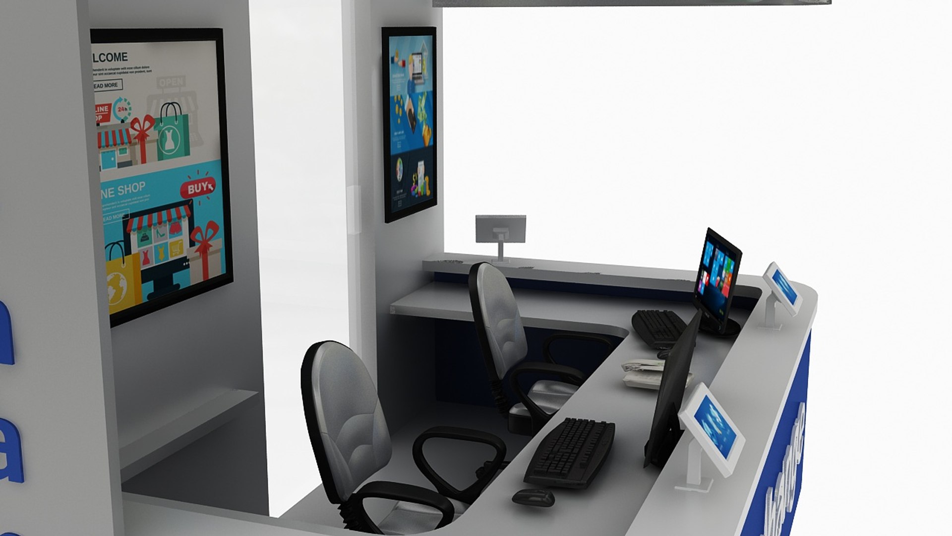 Airport Exchange Stand 3D Model - TurboSquid 1442627