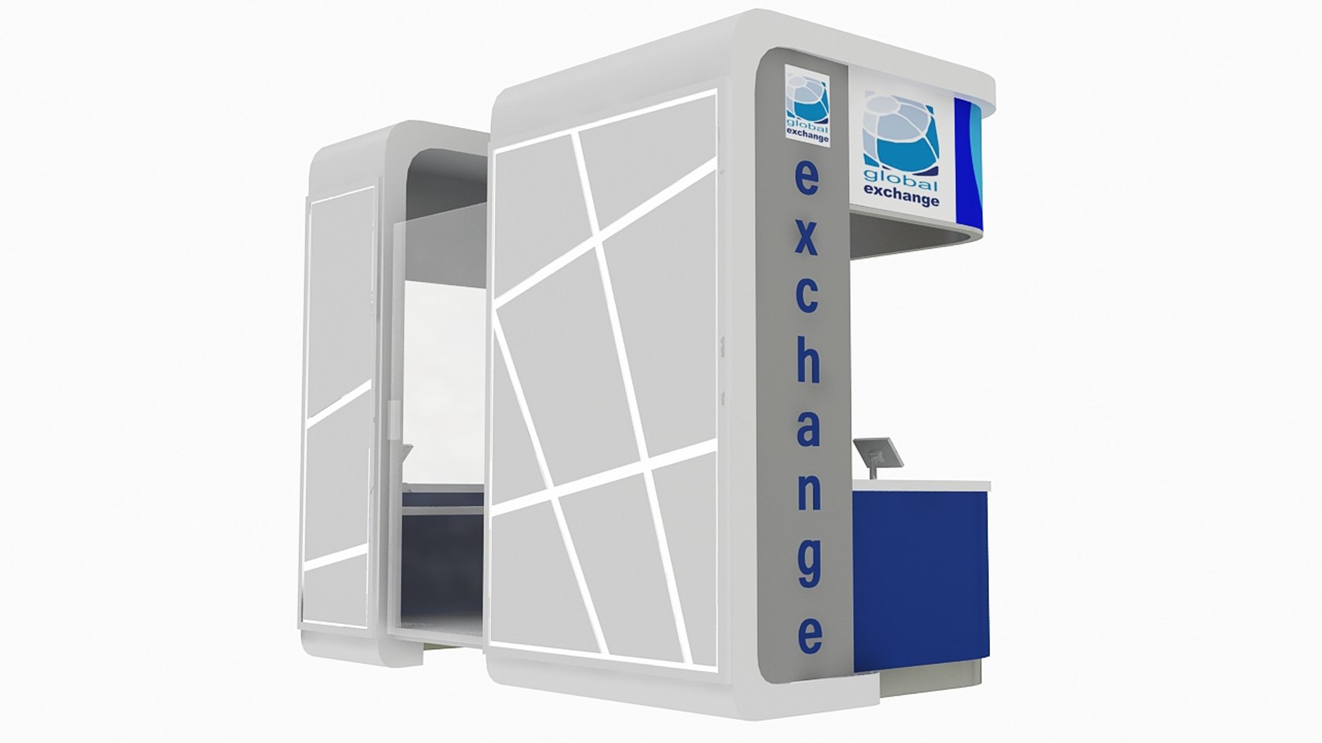Airport Exchange Stand 3D Model - TurboSquid 1442627