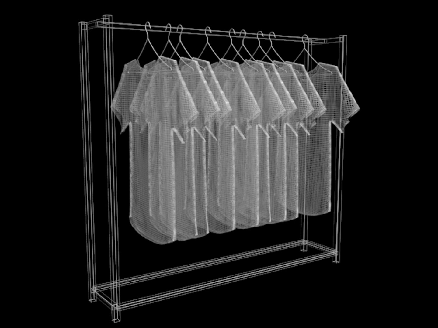 Unisex Tshirts Rack 1 3D Model - TurboSquid 1463060