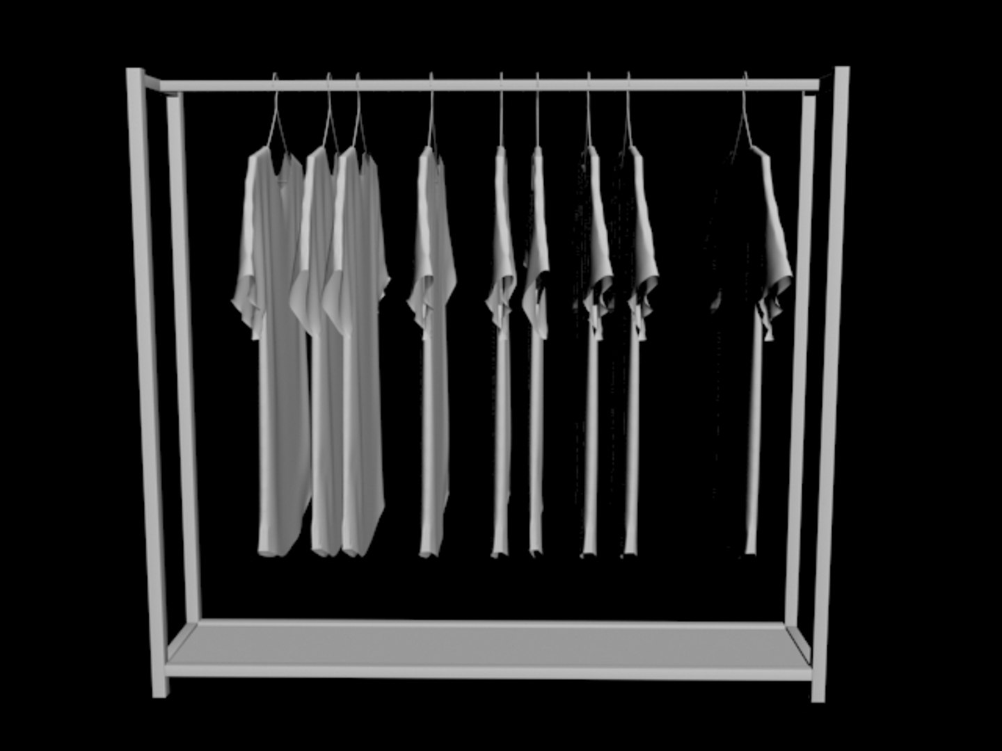 Unisex Tshirts Rack 1 3D Model - TurboSquid 1463060