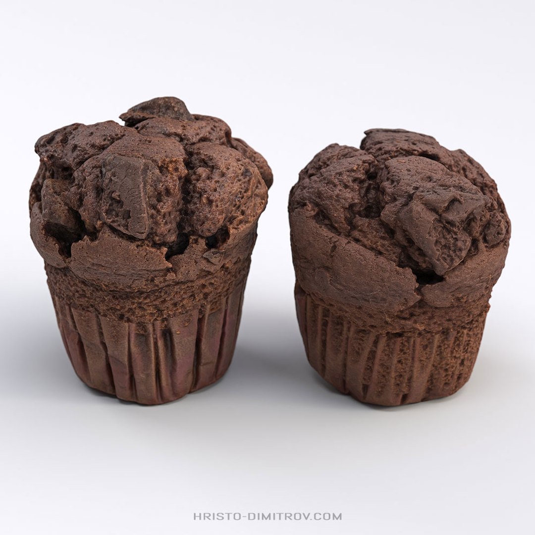 3D low-poly chocolate muffins - TurboSquid 1241057