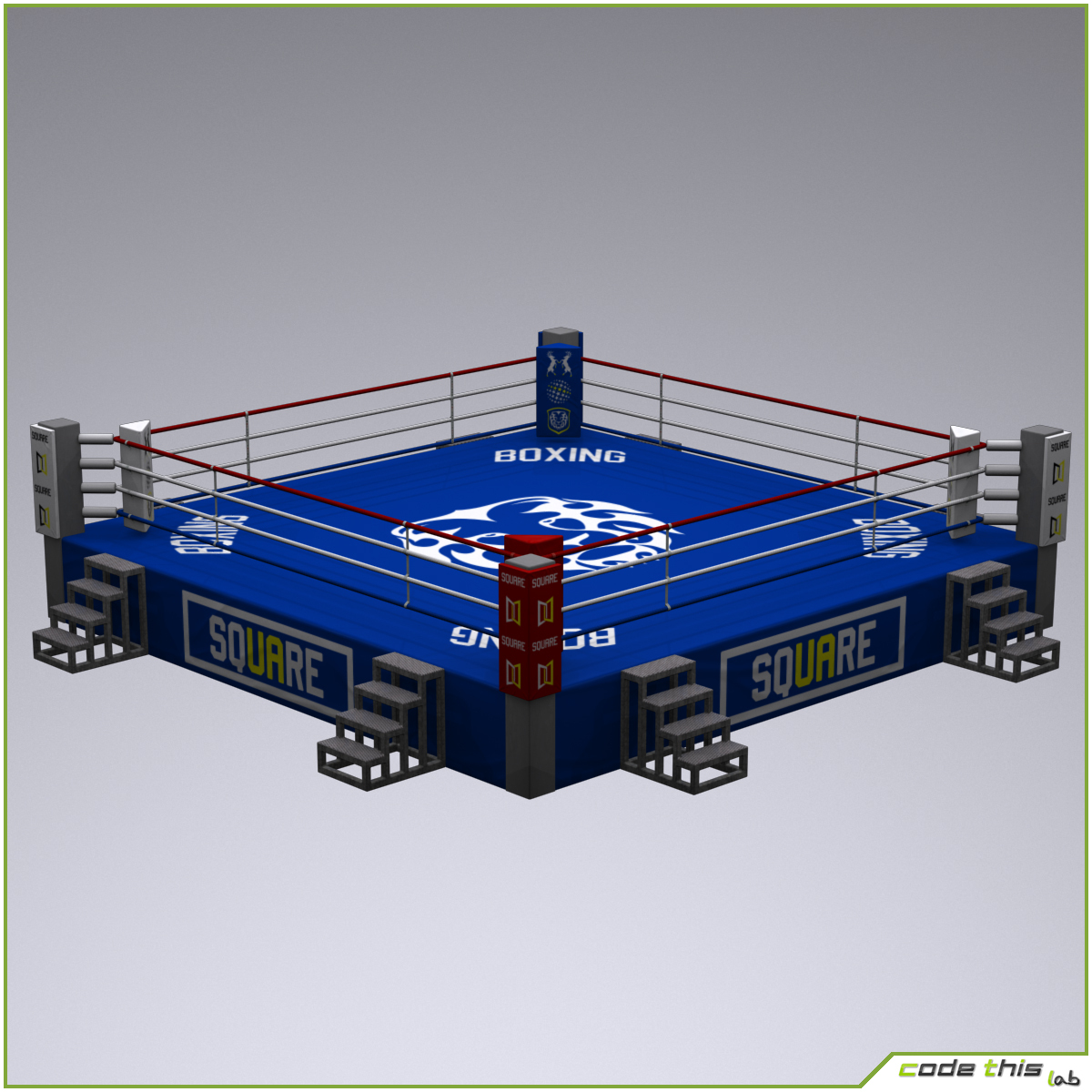 3d model boxing ring