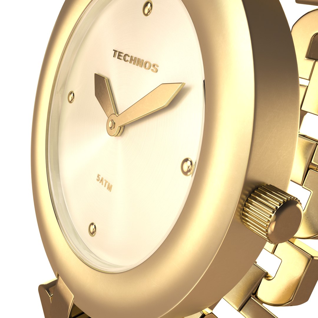 Golden Wristwatch 3d Model