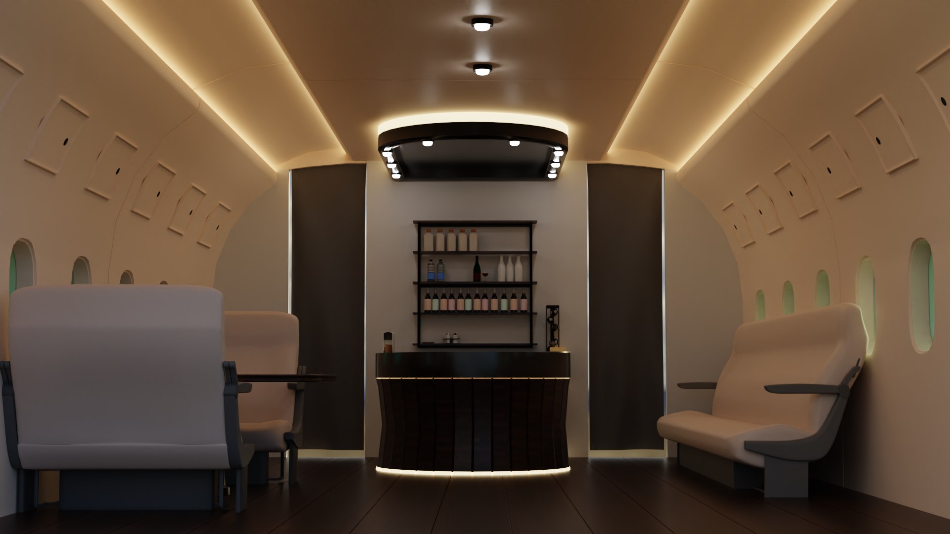 Business class aircraft interior 3D model - TurboSquid 2059582