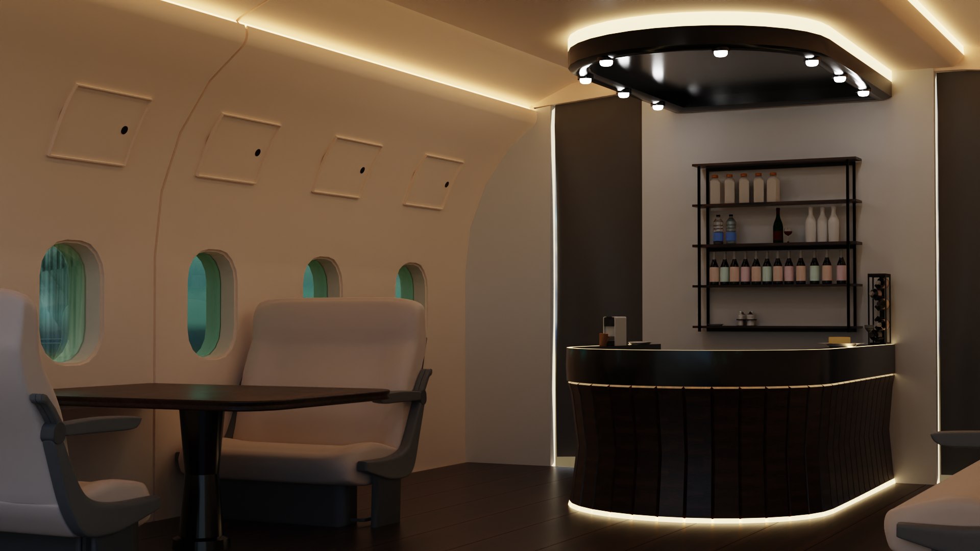 Business class aircraft interior 3D model - TurboSquid 2059582