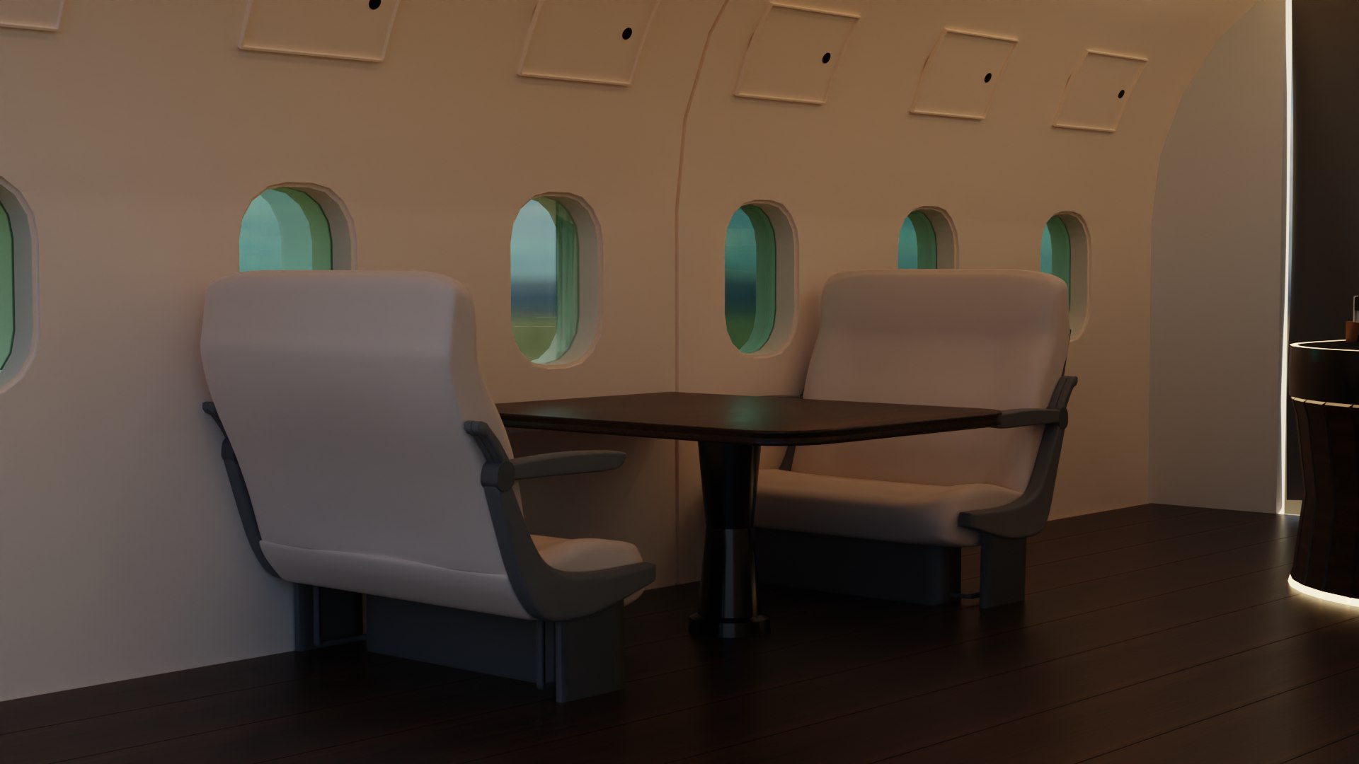 Business class aircraft interior 3D model - TurboSquid 2059582