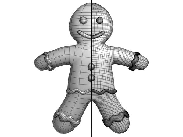 3d gingerbread man ginger model