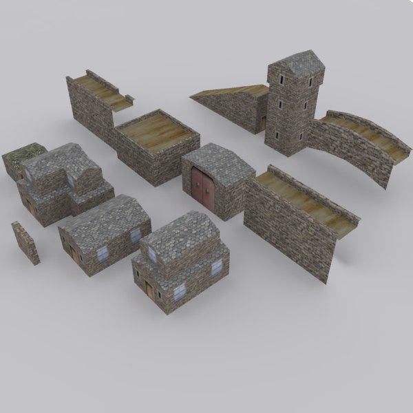 medieval environment modular 3d model