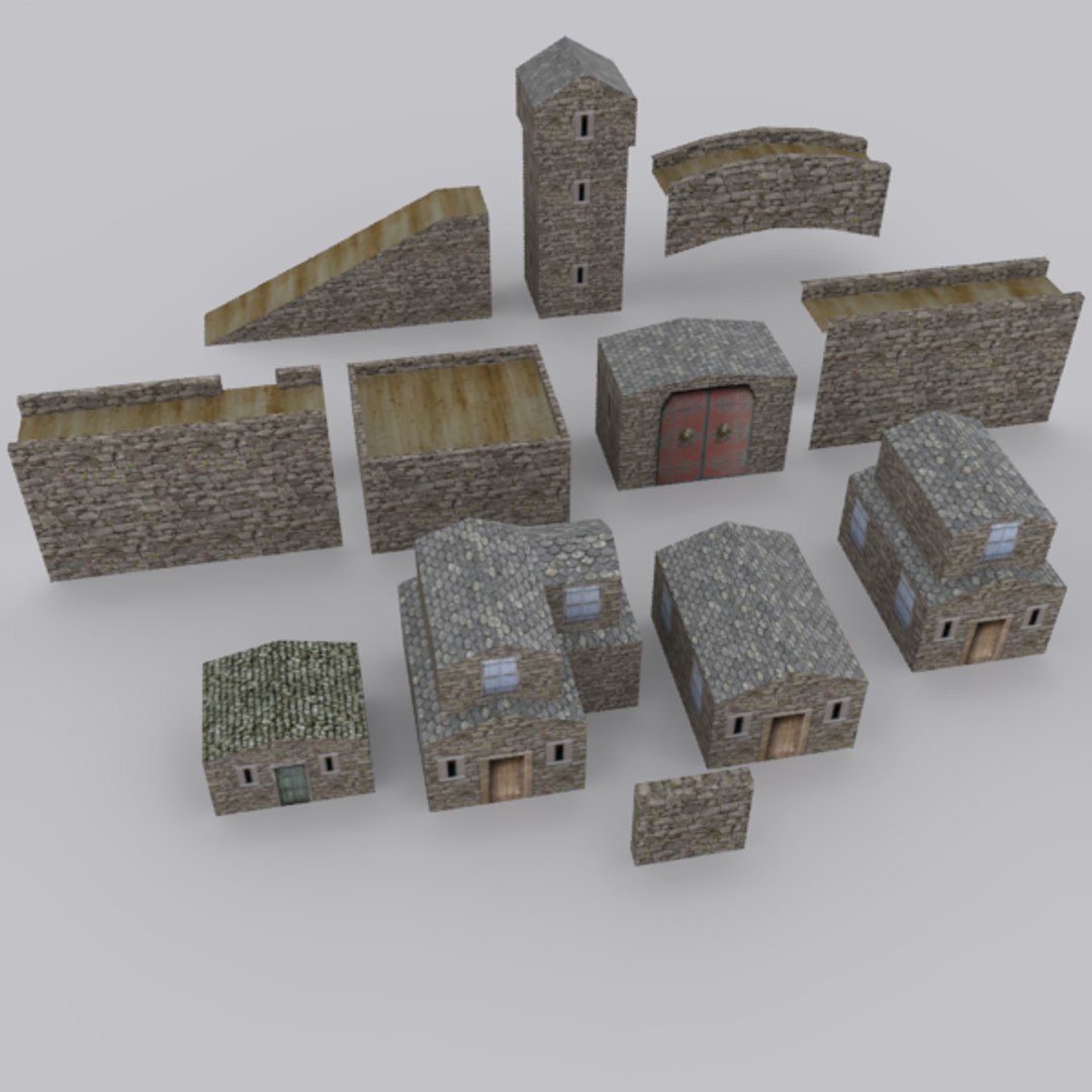 Medieval Environment Modular 3d Model