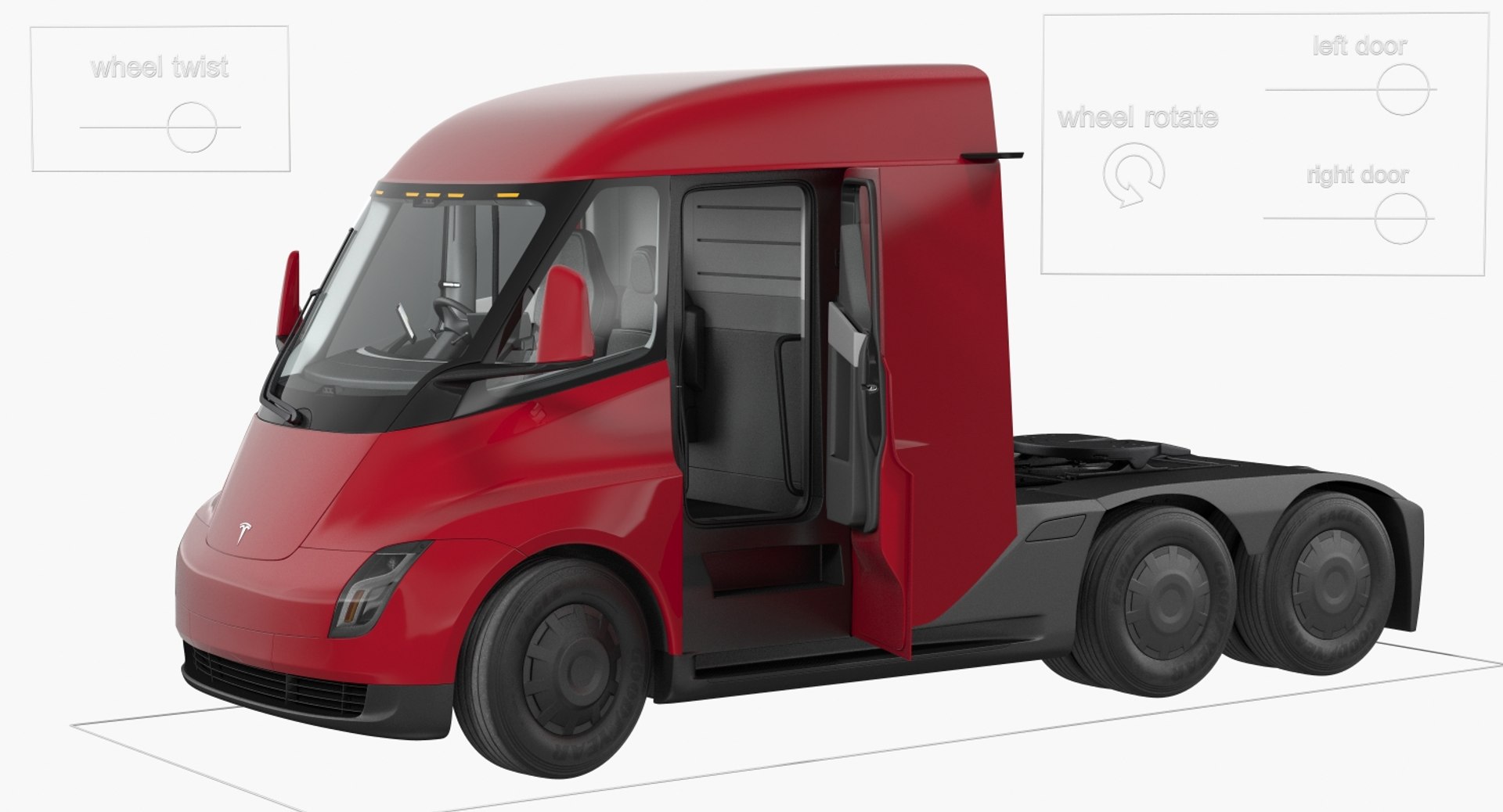 Tesla semi trucks rigged 3D model - TurboSquid 1284037
