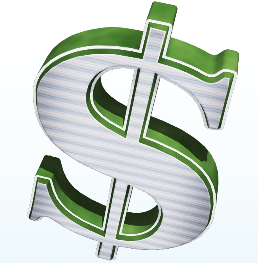 3d Dollar Sign Model
