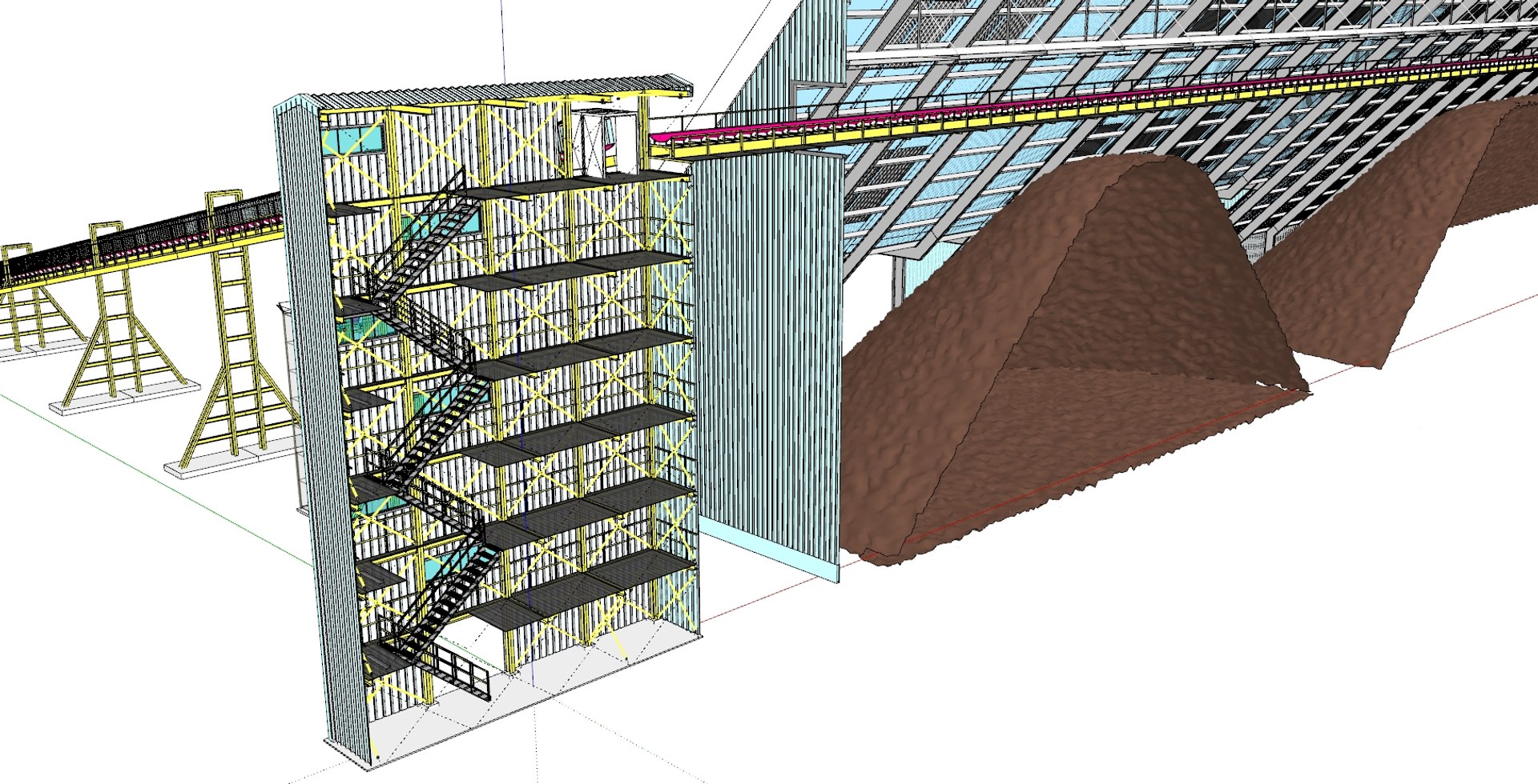 Mining Ore Tower Conveyor Warehouse 3D Model - TurboSquid 1838515