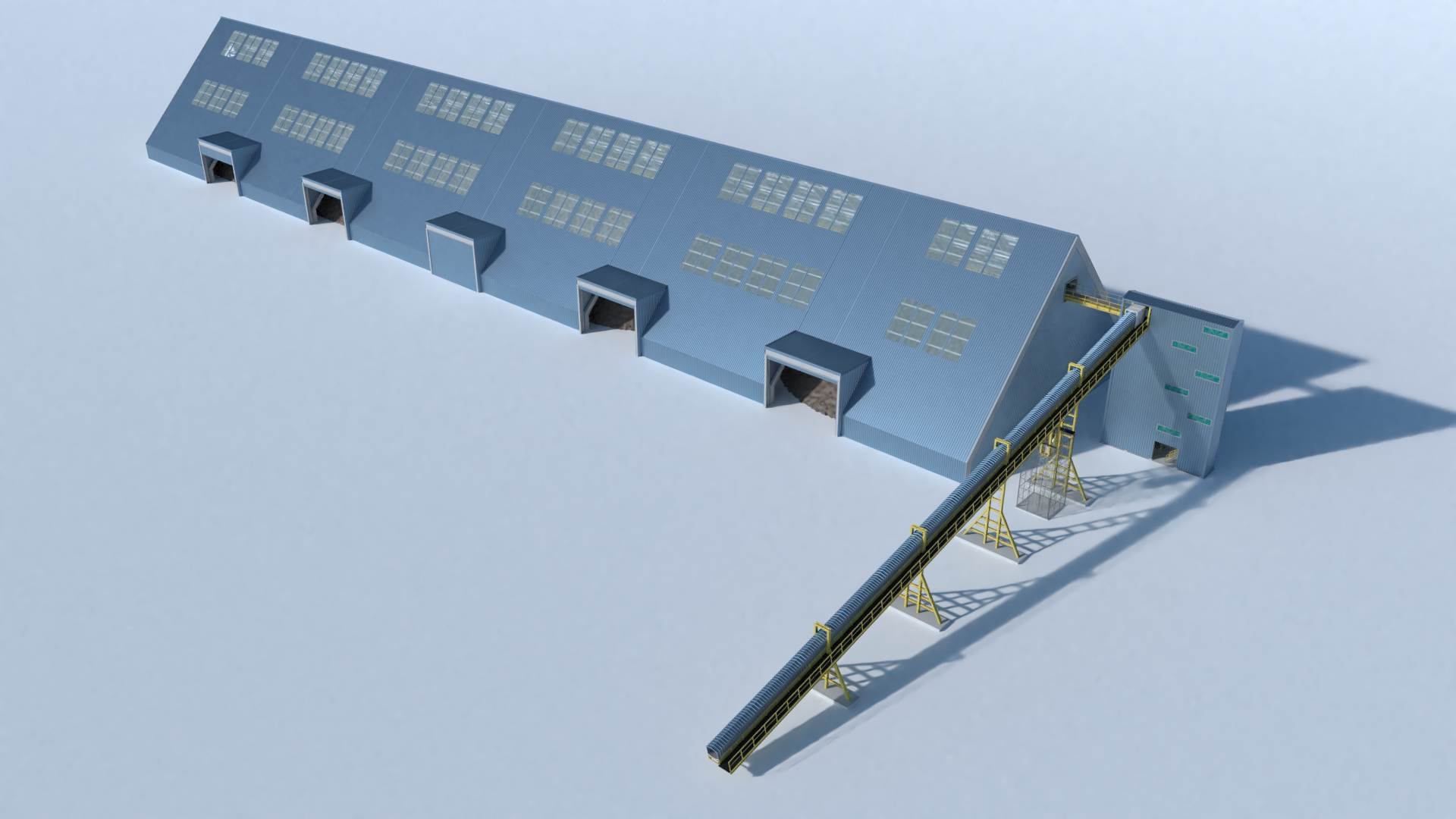 Mining Ore Tower Conveyor Warehouse 3D Model - TurboSquid 1838515