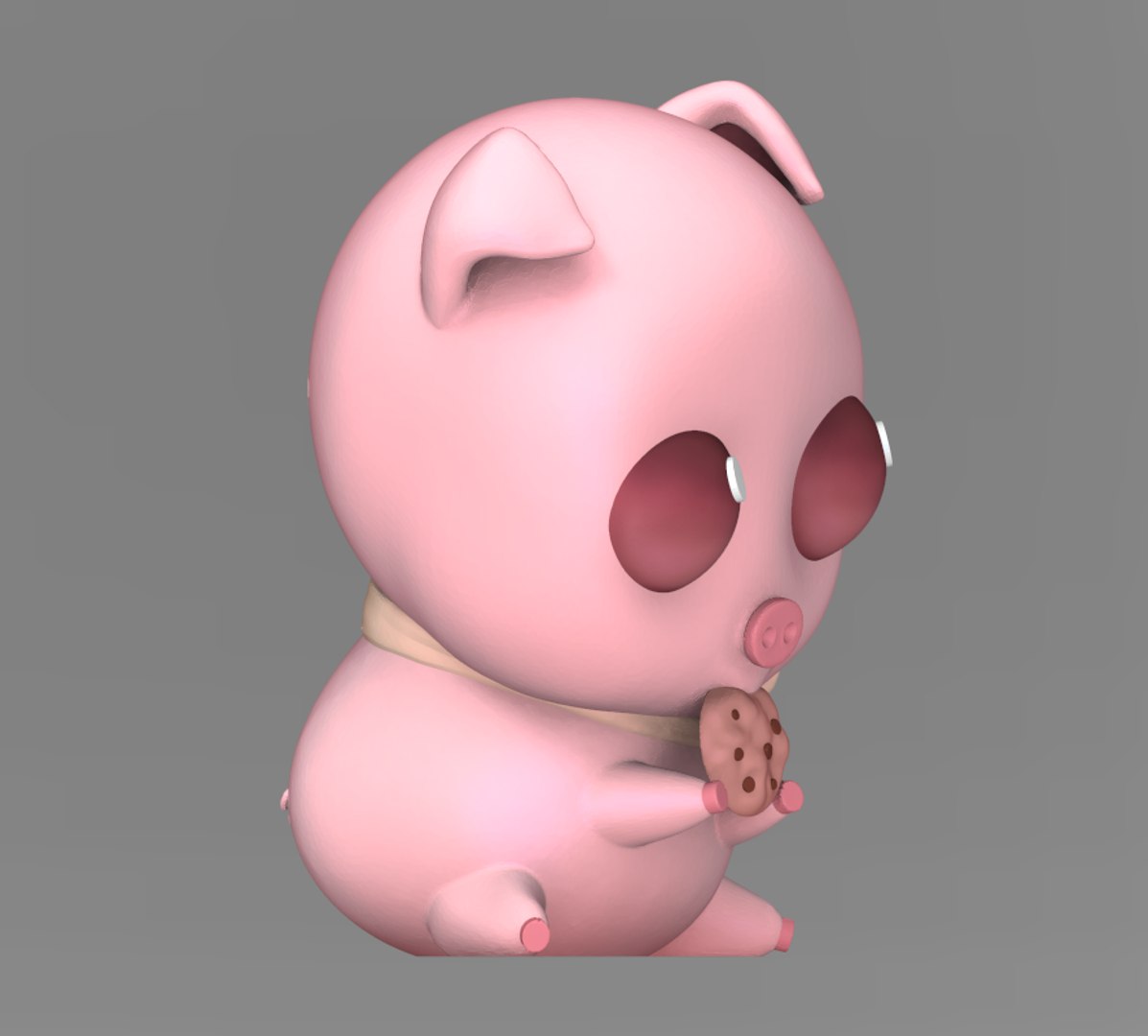 3D Chibi Cute Pig Model - TurboSquid 1354643