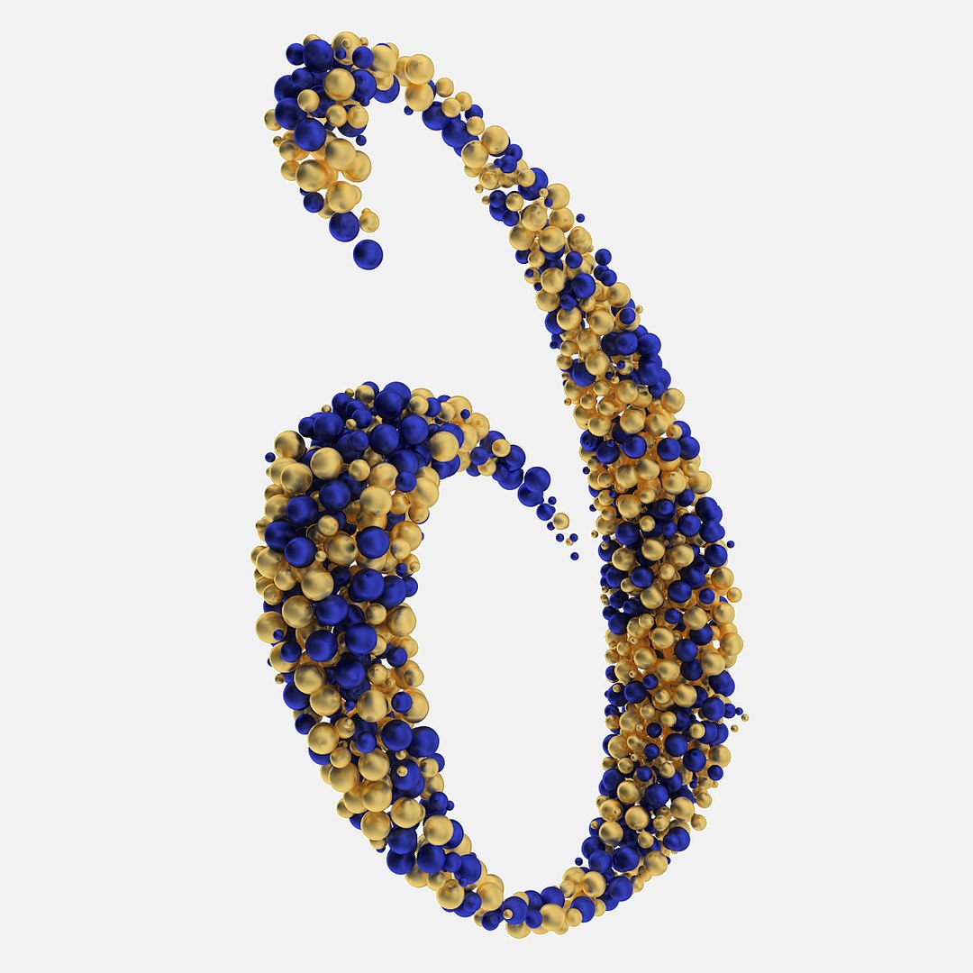 Calligraphic Digit 6 Number Model - TurboSquid 1396162