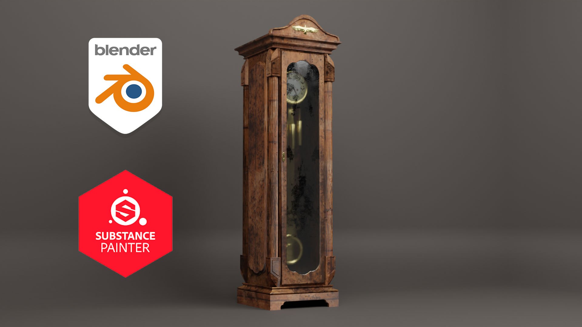 Antiqued 3D Wooden Clock With Blender and Substance Painter 3D model ...