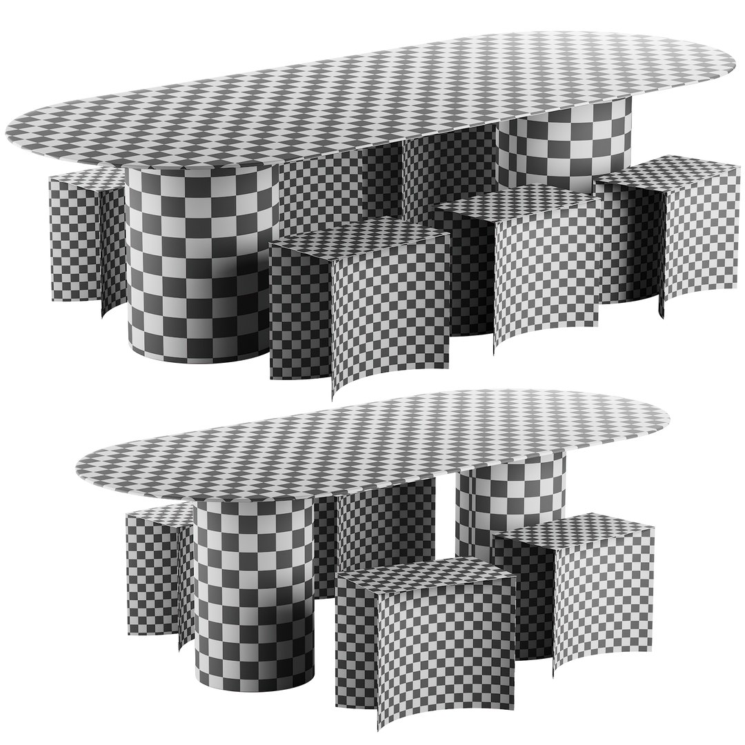 3D 126 Desalto MM8 Table With Void Stool 00 - TurboSquid 2054434