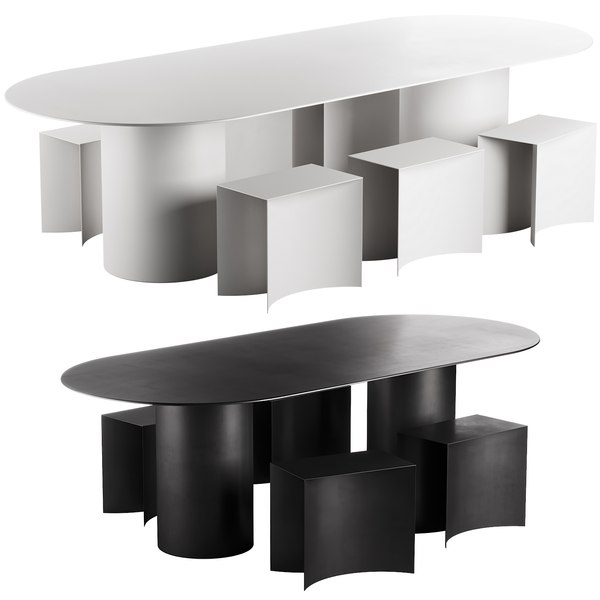 126 Desalto MM8 table with Void stool 00 3D 모델 - TurboSquid 2054434