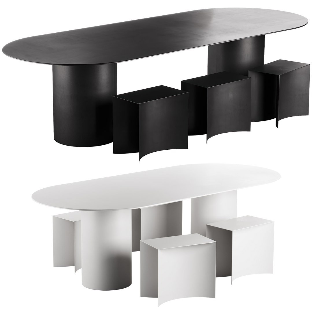 3D 126 Desalto MM8 Table With Void Stool 00 - TurboSquid 2054434
