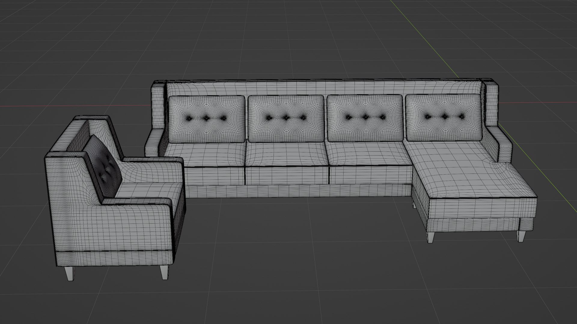 Two Color Sofa Set model - TurboSquid 2126704