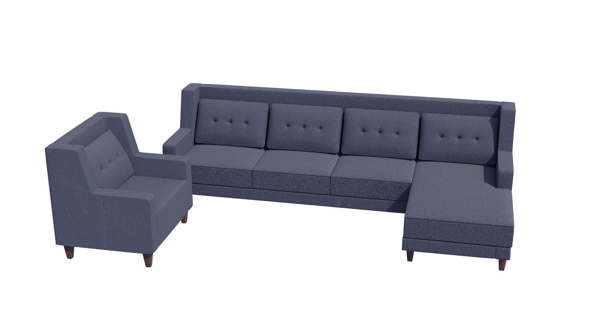 Two Color Sofa Set model - TurboSquid 2126704