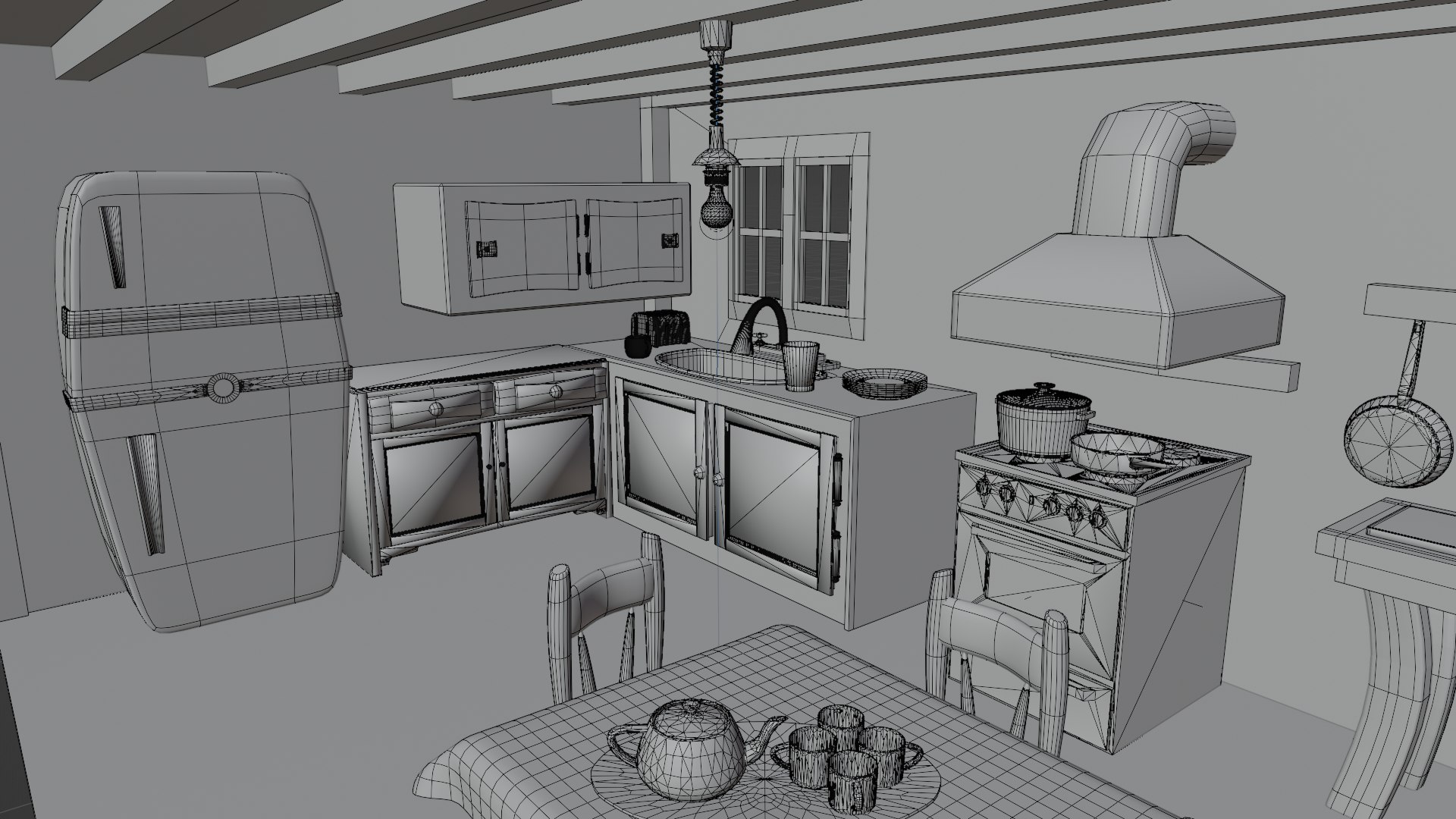 3D Cartoon Kitchen Model - TurboSquid 2157474