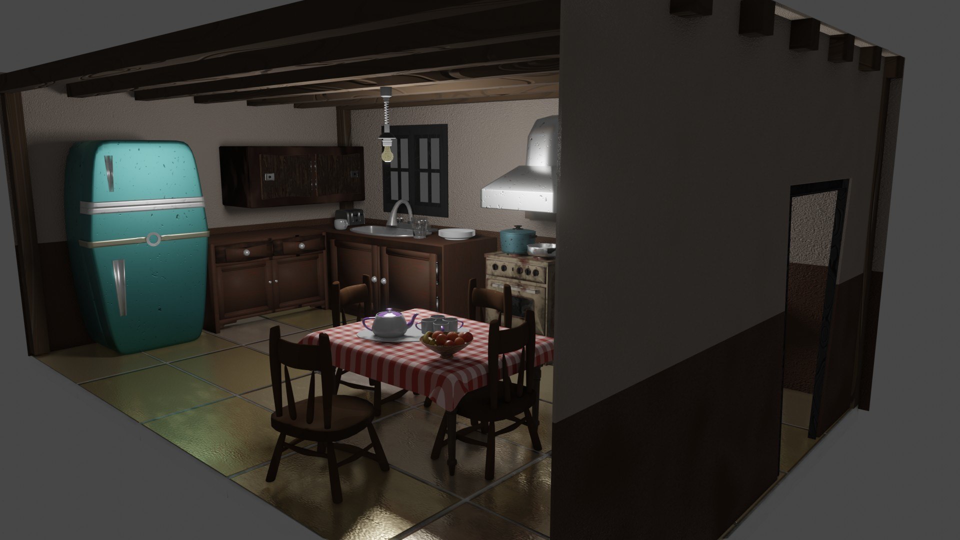 3D Cartoon Kitchen Model - TurboSquid 2157474