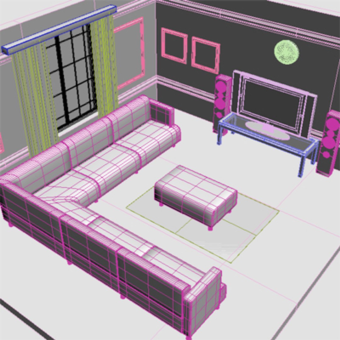 3d model living room