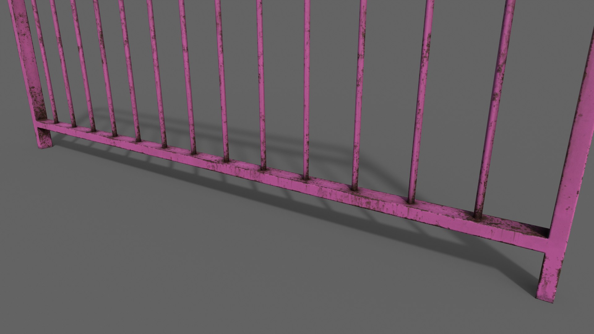 3D PBR Pedestrian Guard Rail Pink V3 Model - TurboSquid 1867093