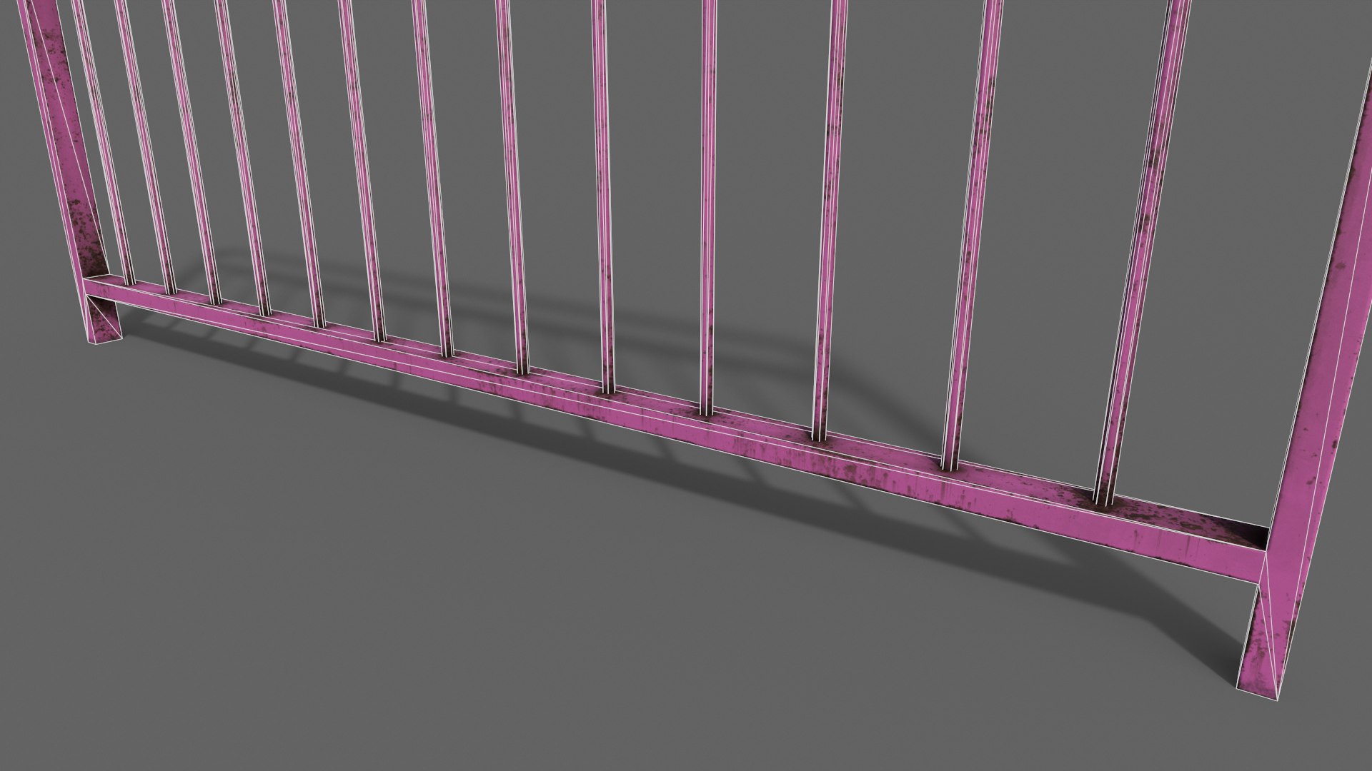 3D PBR Pedestrian Guard Rail Pink V3 Model - TurboSquid 1867093