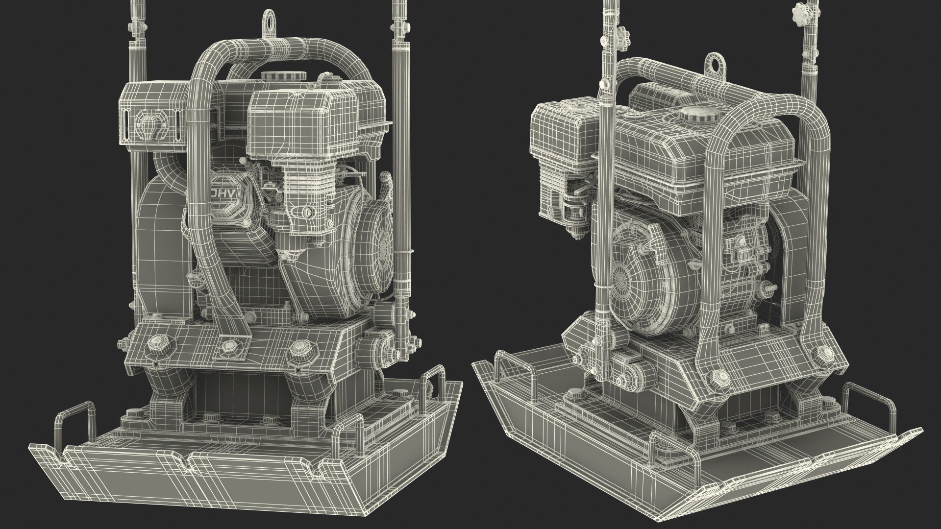 Gasoline vibratory plate compactor 3D model - TurboSquid 1626365