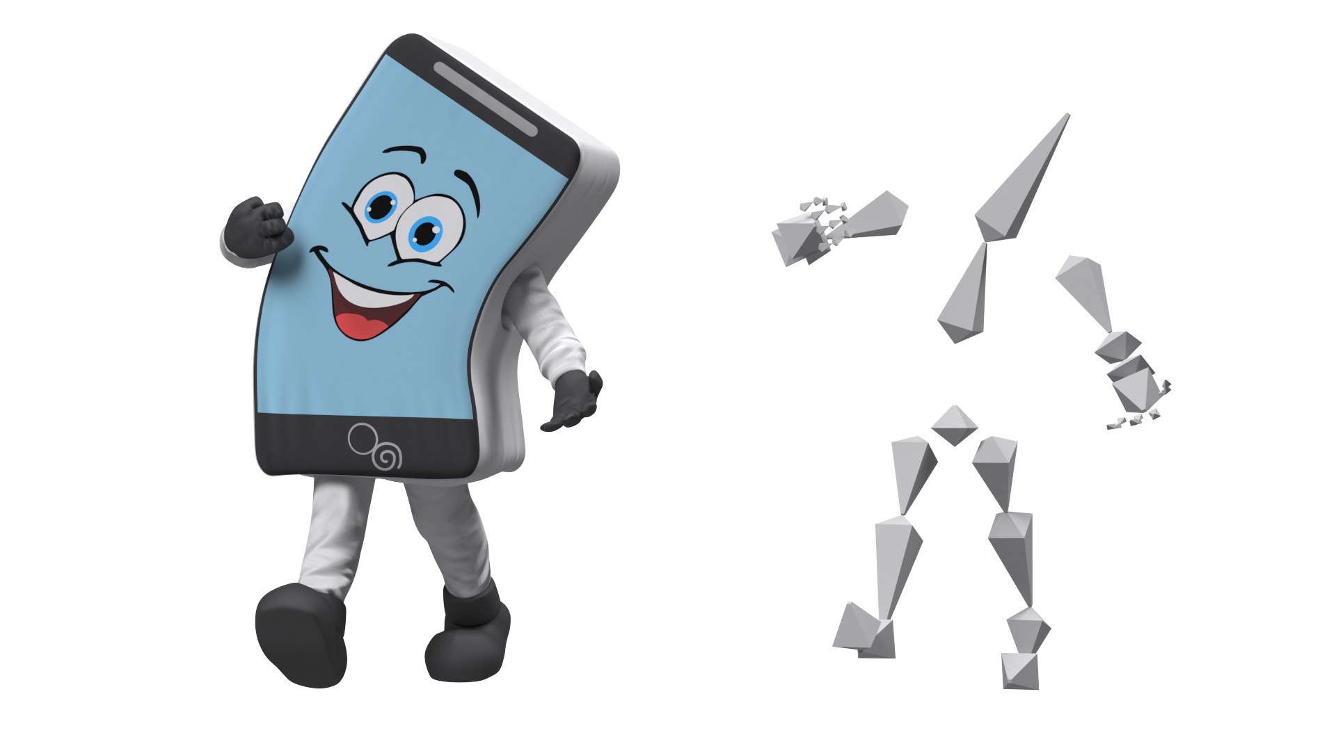 Mascot Character IPhone White Rigged Model - TurboSquid 2060256