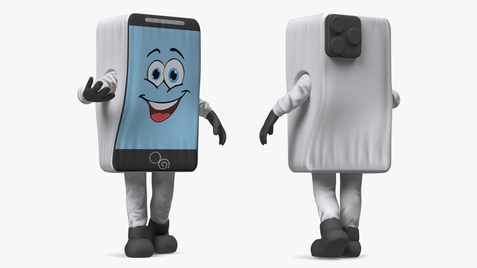 Mascot Character IPhone White Rigged Model - TurboSquid 2060256