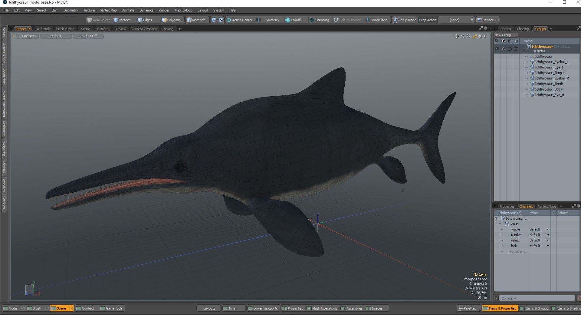 3D Ichthyosaur Model - TurboSquid 2091391