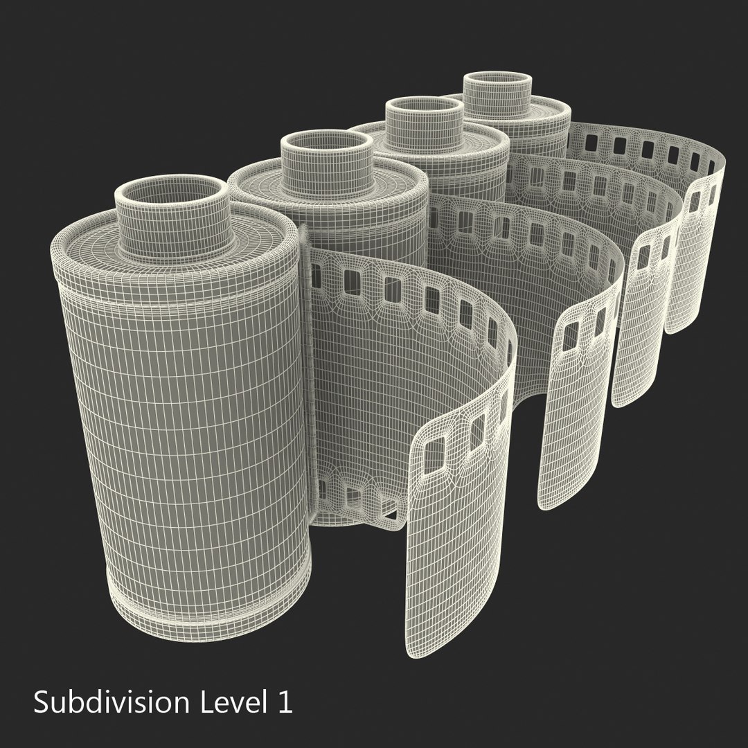 3d Model Film Roll 35mm Gold
