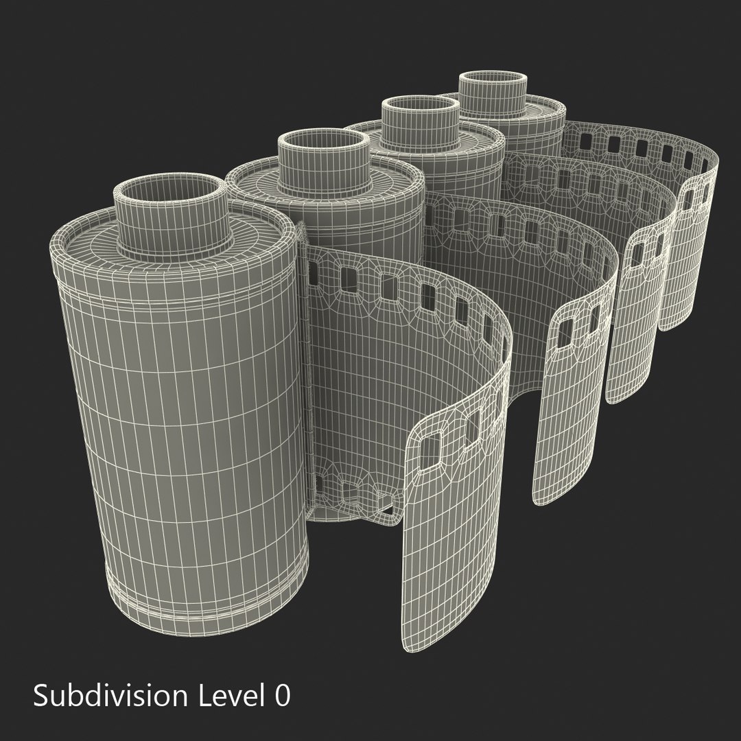 3d Model Film Roll 35mm Gold
