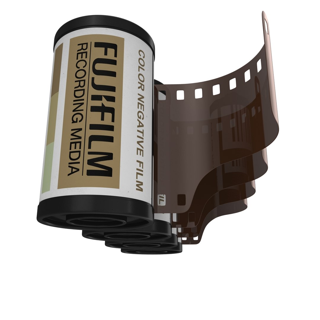 3d Model Film Roll 35mm Gold