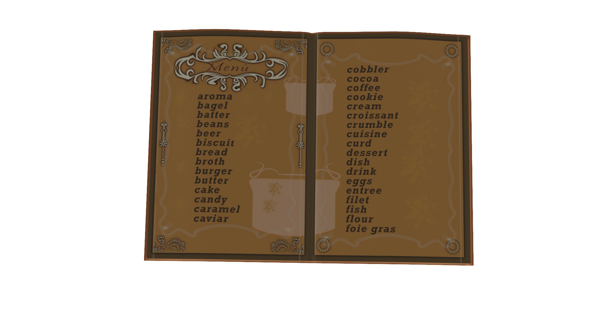 3D Menu Food Model - TurboSquid 1650559