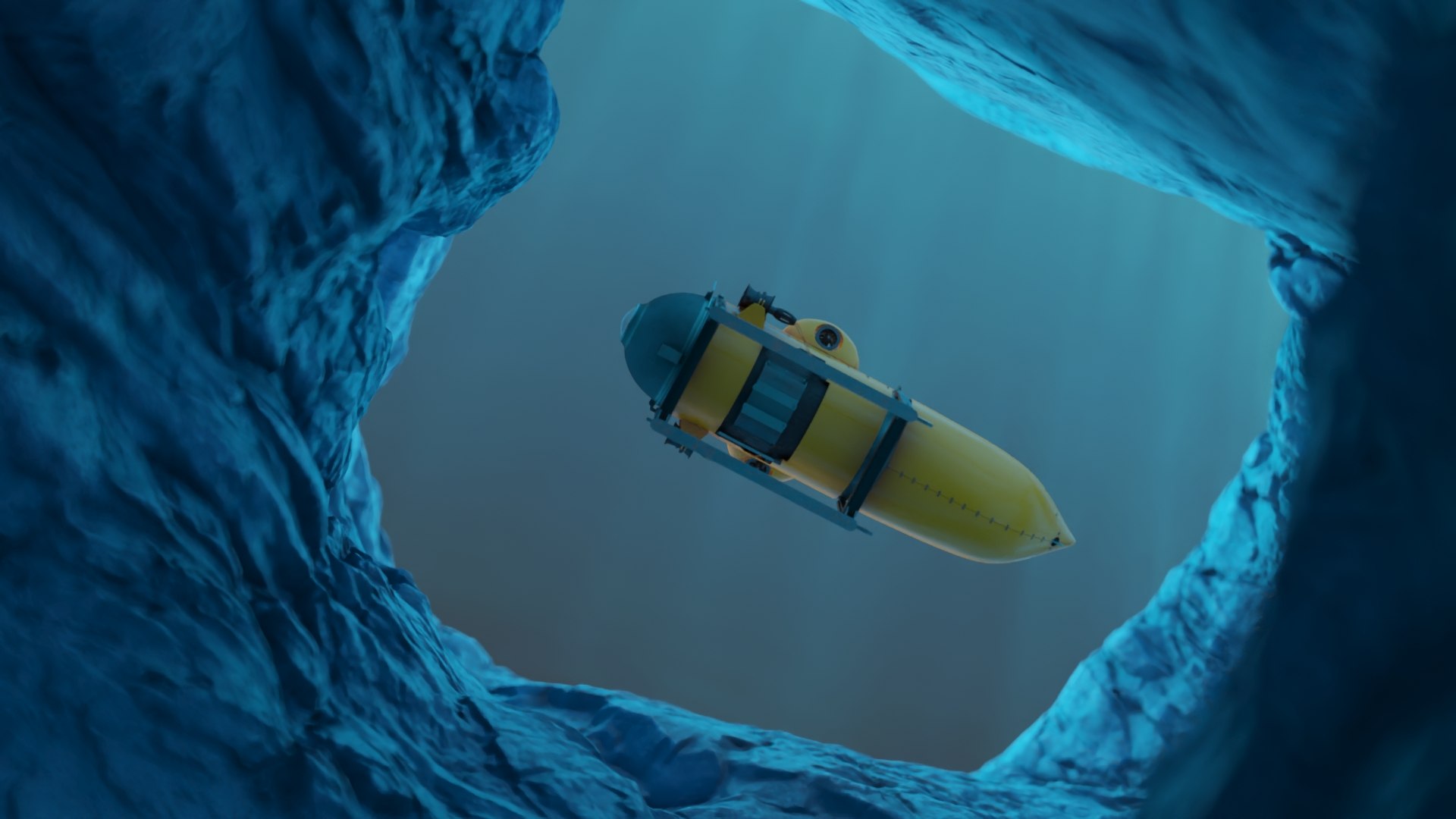 3D Submarine In Underwater Cave - TurboSquid 2292890