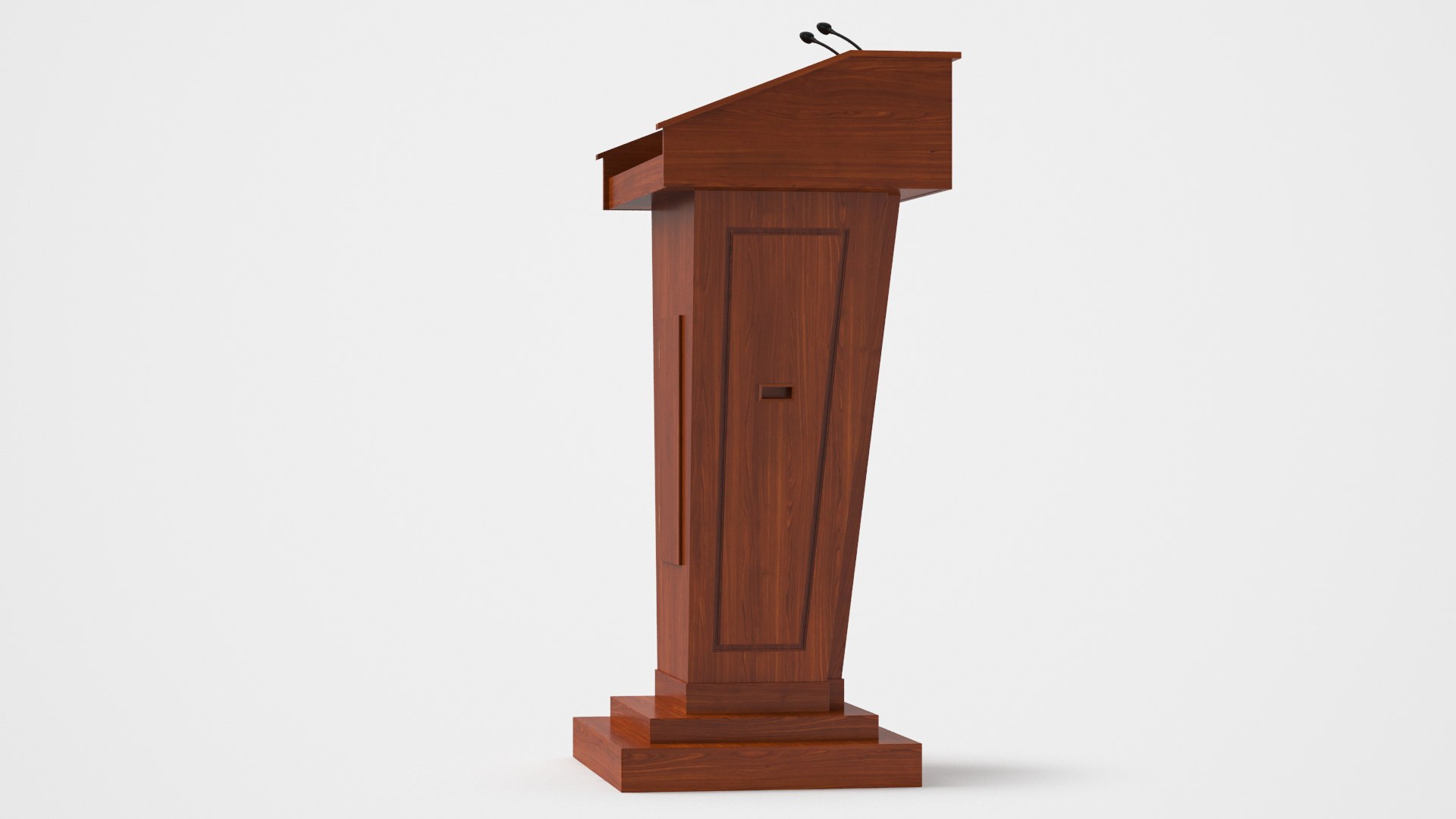 3D Model Podium With Microphones - TurboSquid 2010290