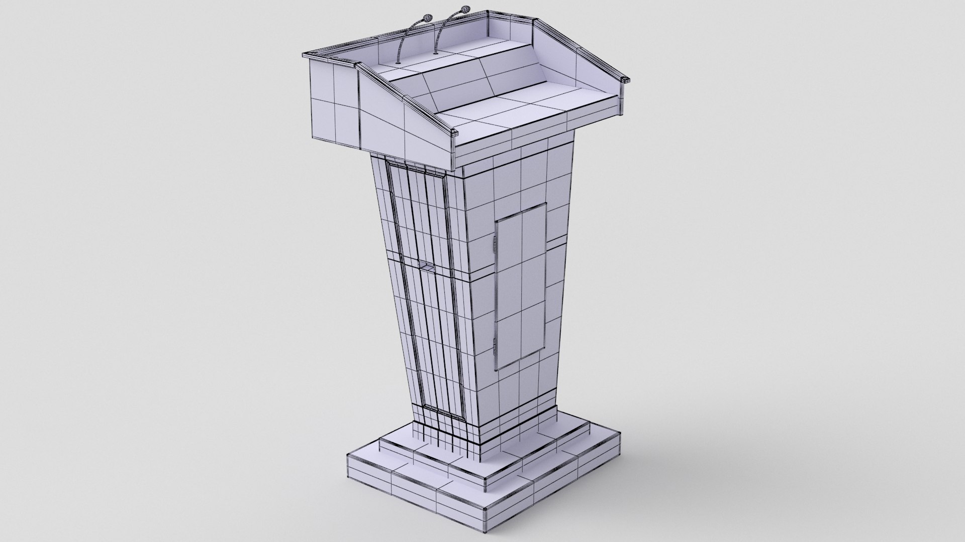 3D Model Podium With Microphones - TurboSquid 2010290