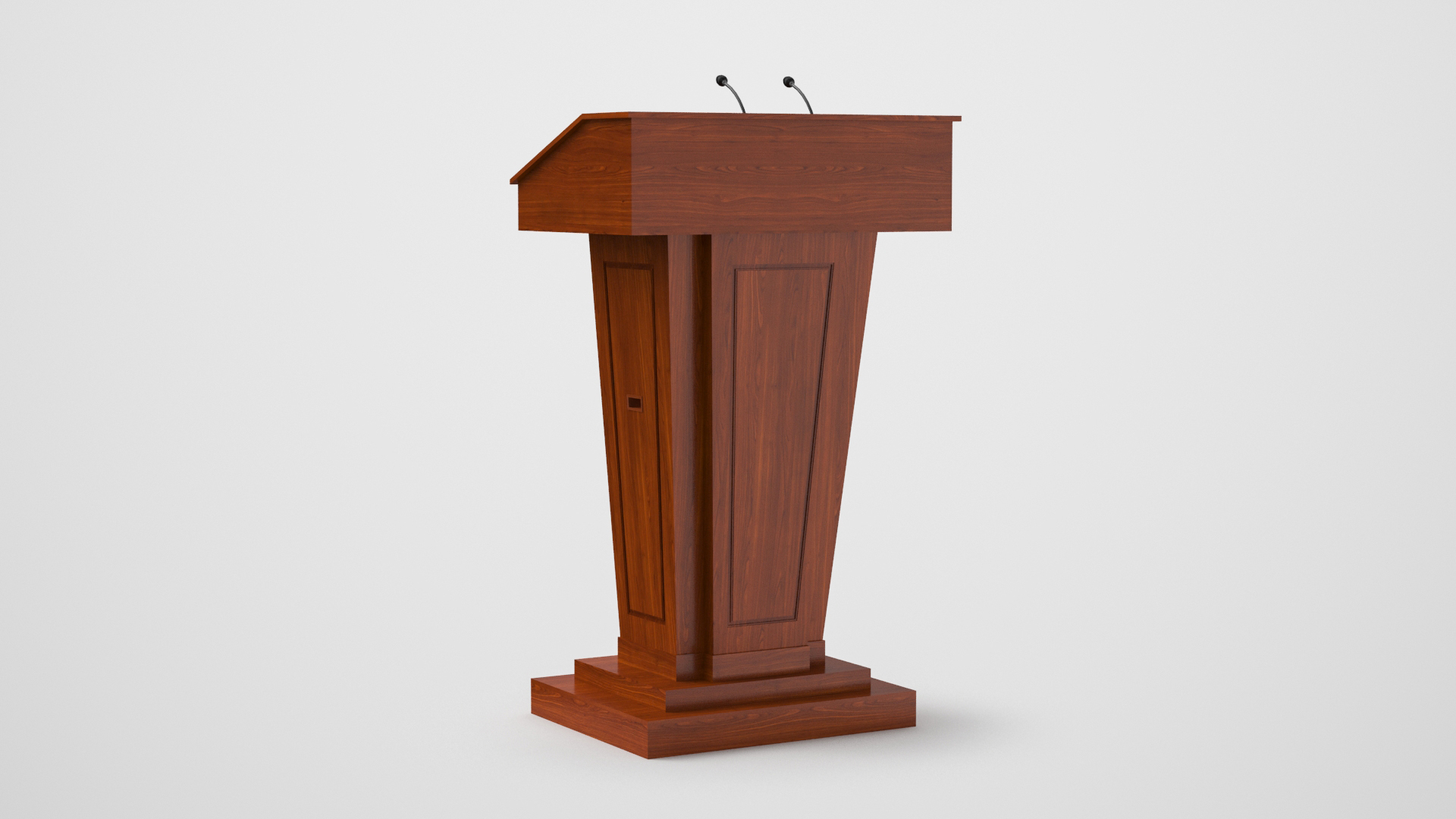 3D Model Podium With Microphones - TurboSquid 2010290
