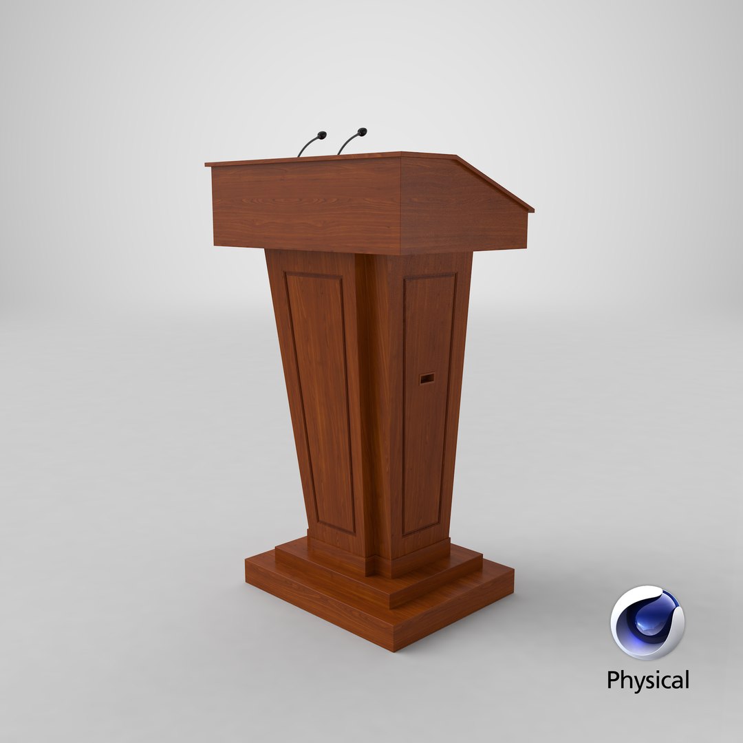 3D Model Podium With Microphones - TurboSquid 2010290