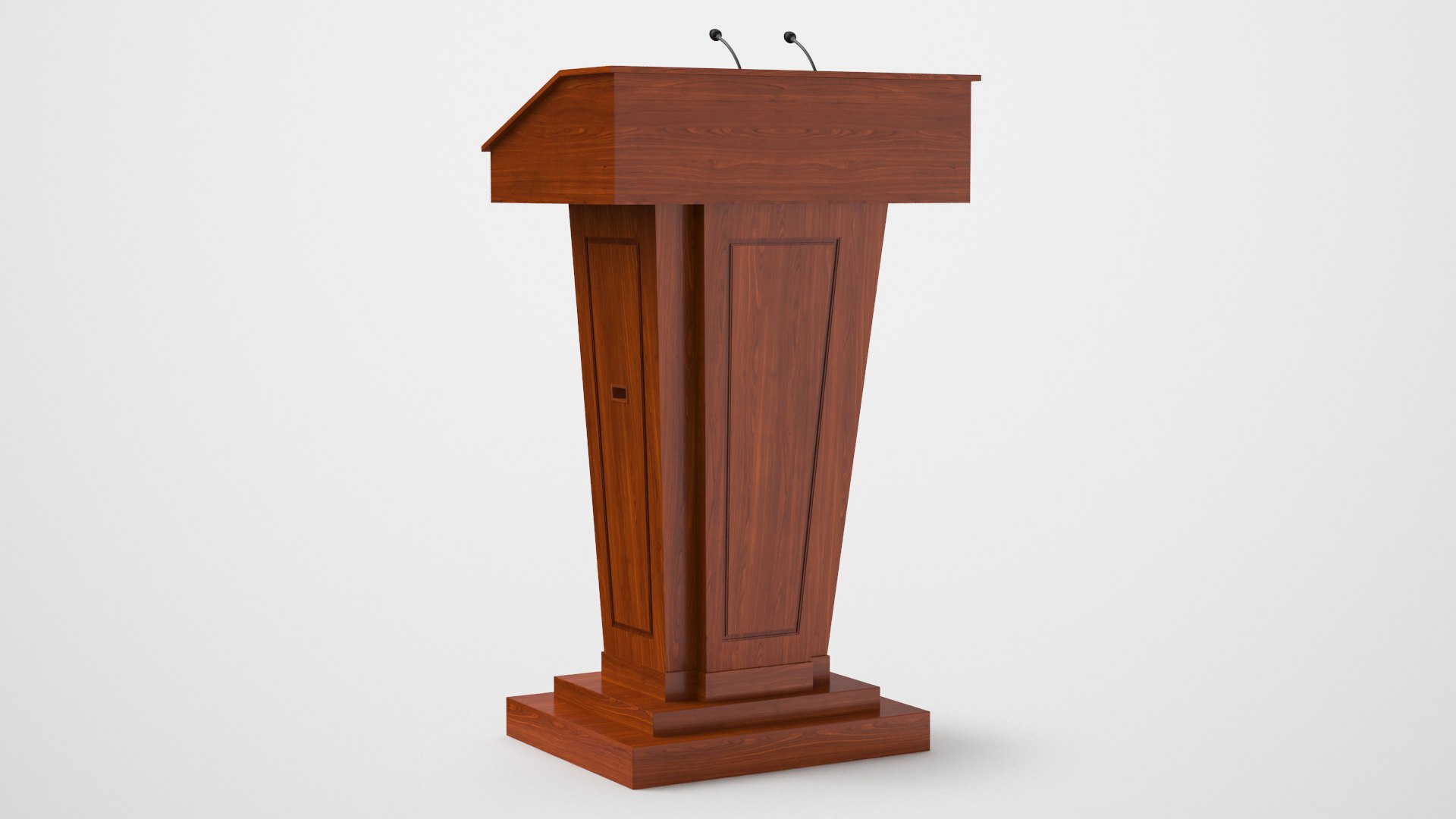 3D Model Podium With Microphones - TurboSquid 2010290