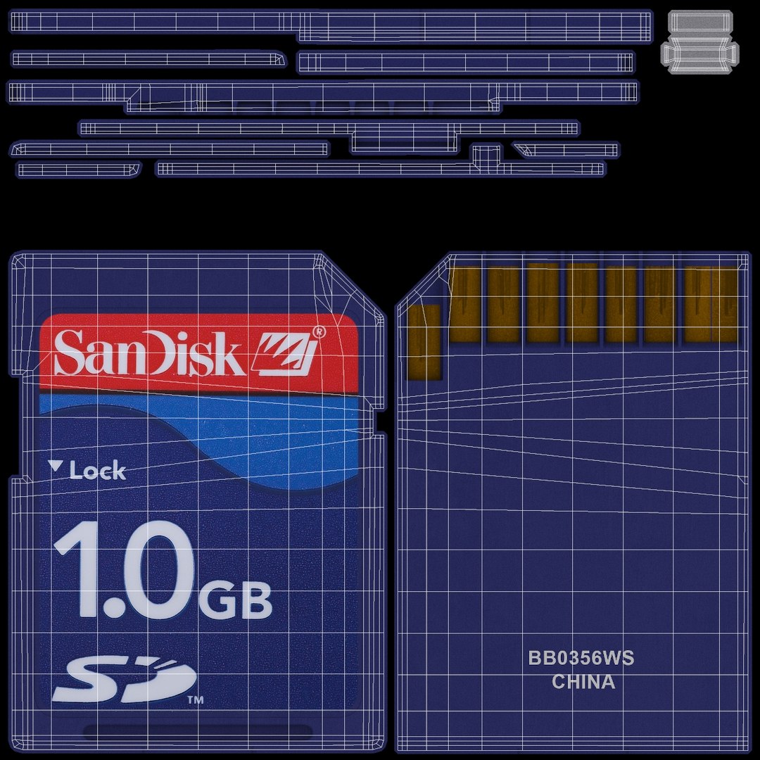 Sd Card 1 Gb 3d Model