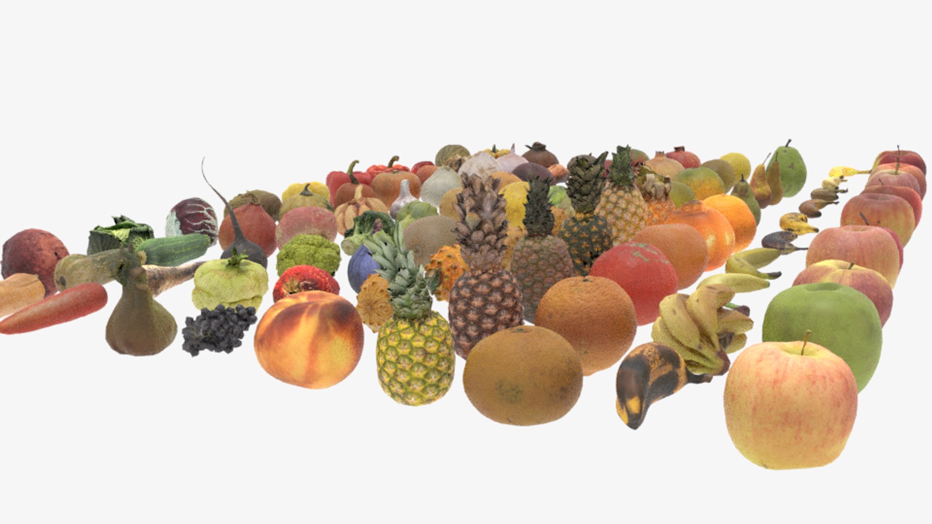 3D Model Fruits Vegetables - TurboSquid 1519366