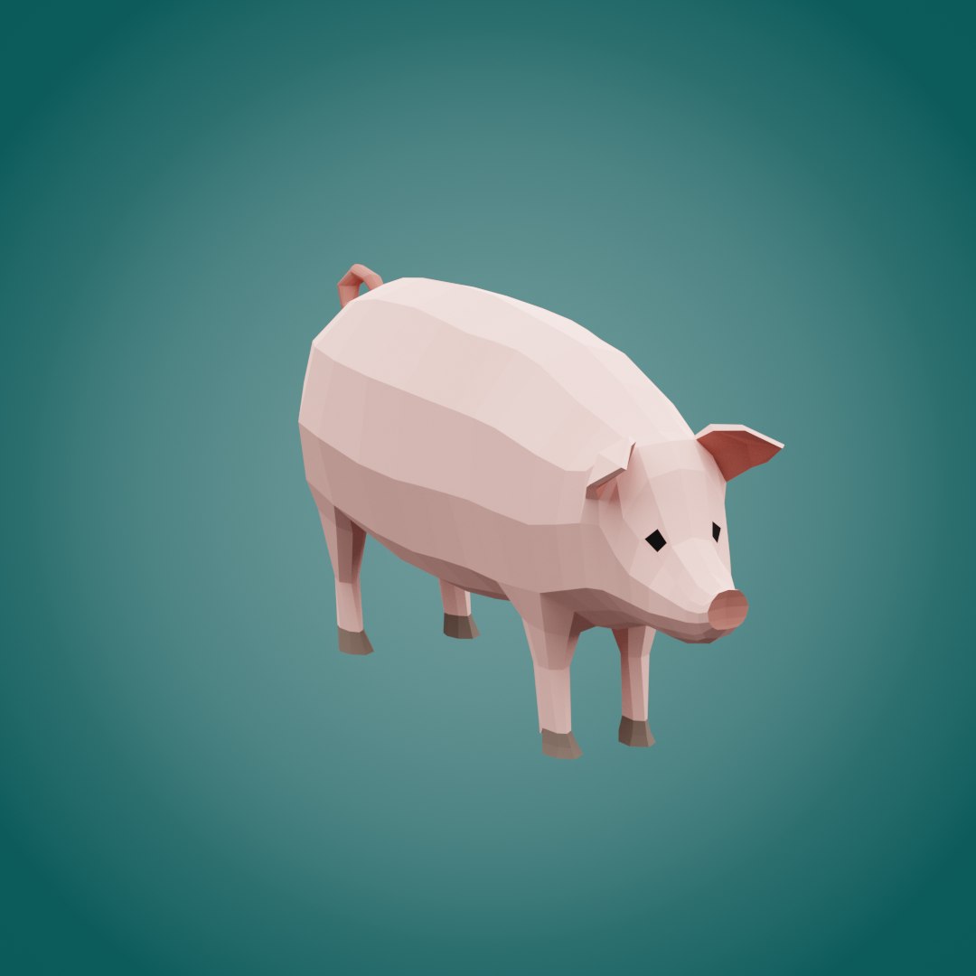 Stylized Lowpoly PIG 3D Model - TurboSquid 2185959