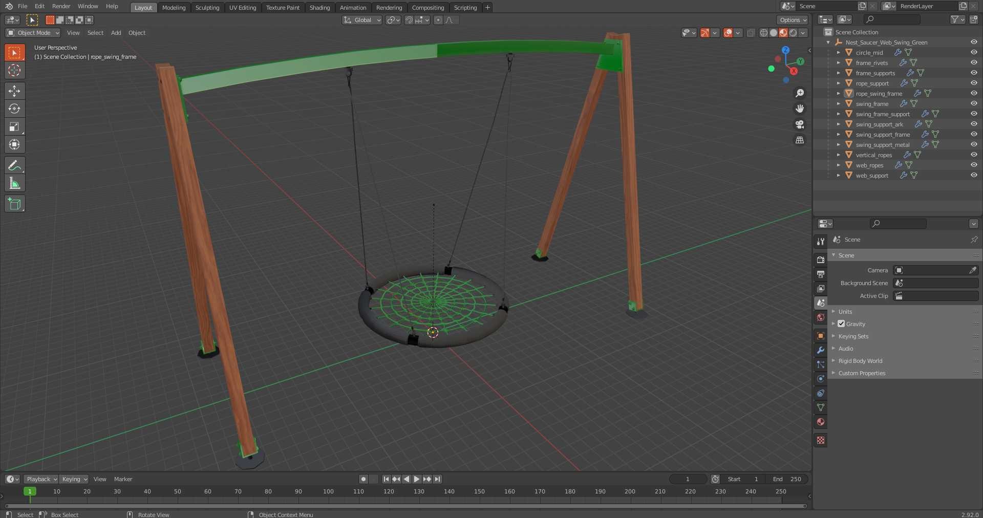 3D Nest Saucer Web Swing Green model - TurboSquid 2157520