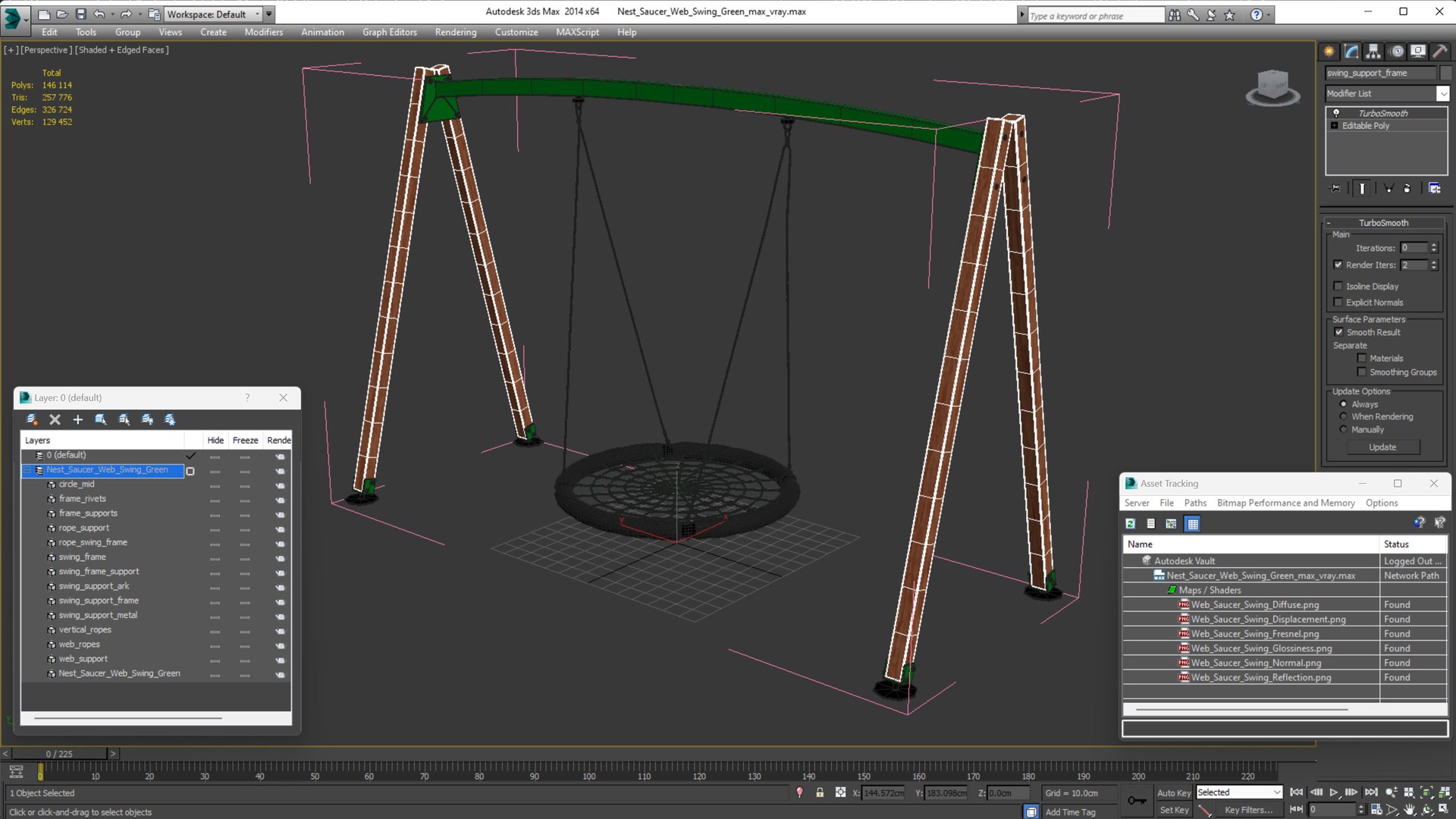 3D Nest Saucer Web Swing Green model - TurboSquid 2157520